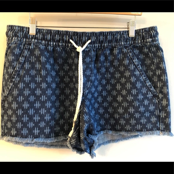 LOFT | Shorts | Nwt Loft Drawstring Chambray Aztec Shorts Sz Med | Poshmark